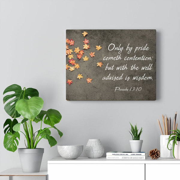 Trinx Only By Pride Cometh Contention Proverbs 13:10 Christian Home Décor Wall Art Scripture ...